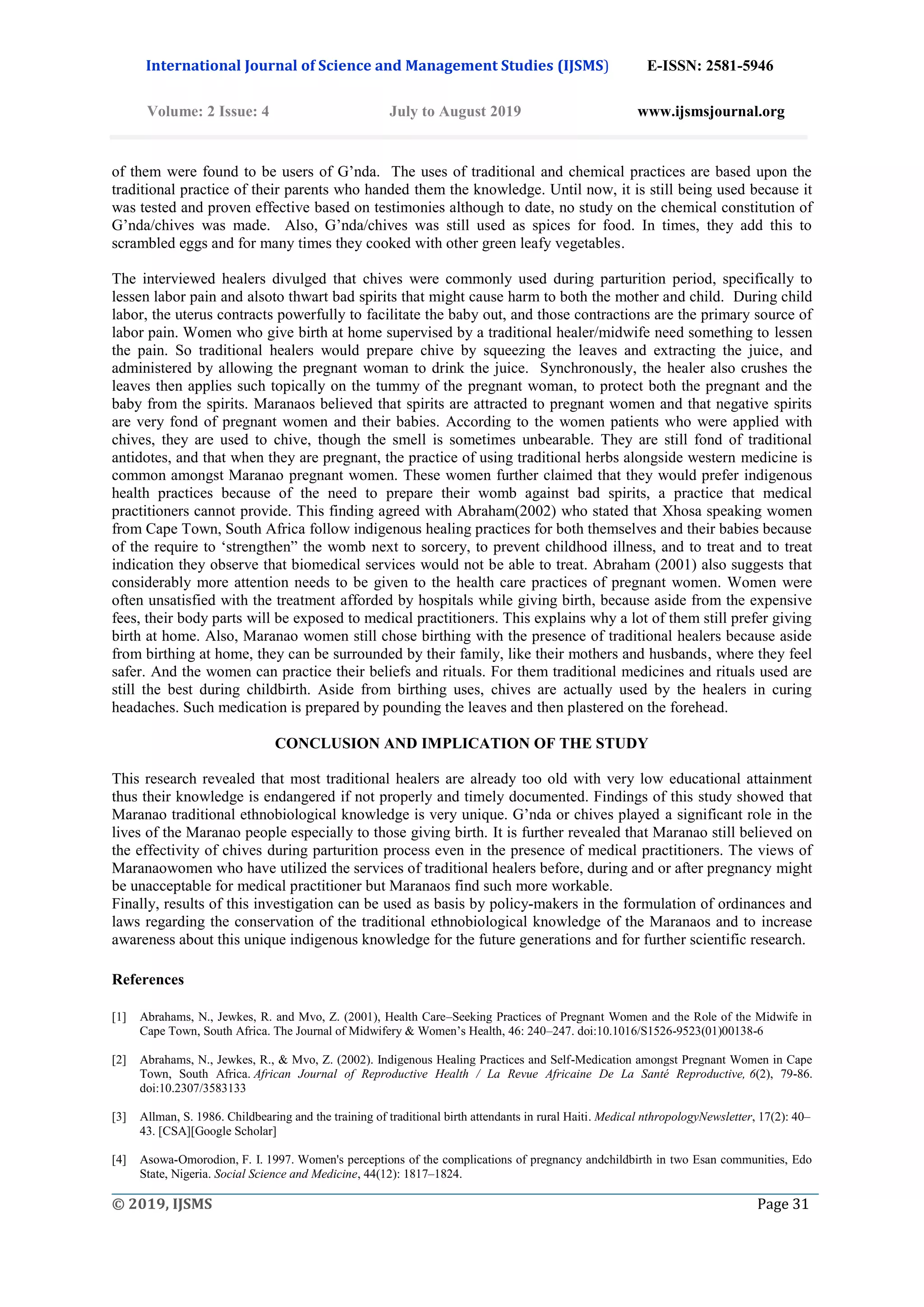 Maranao Ethnobiology of G’nda/Chives (Allium schoenoprasum) | PDF