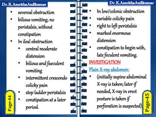 Intestinal obstruction by Dr.AmrithaAnilkumar | PPT