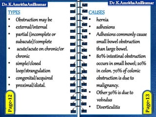 Intestinal obstruction by Dr.AmrithaAnilkumar | PPT