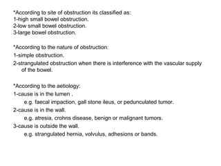Intestinal obstruction by Nadia Sarwar | PPT