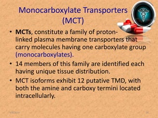 Intestinal transporters in drug absorption | PPTX