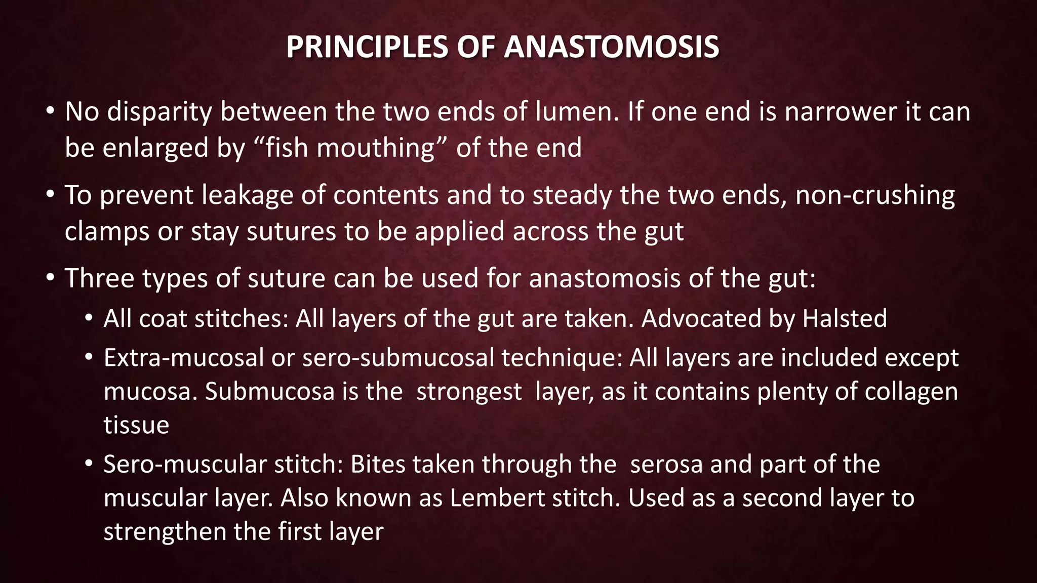 Intestinal anastomosis and staplers | PPTX