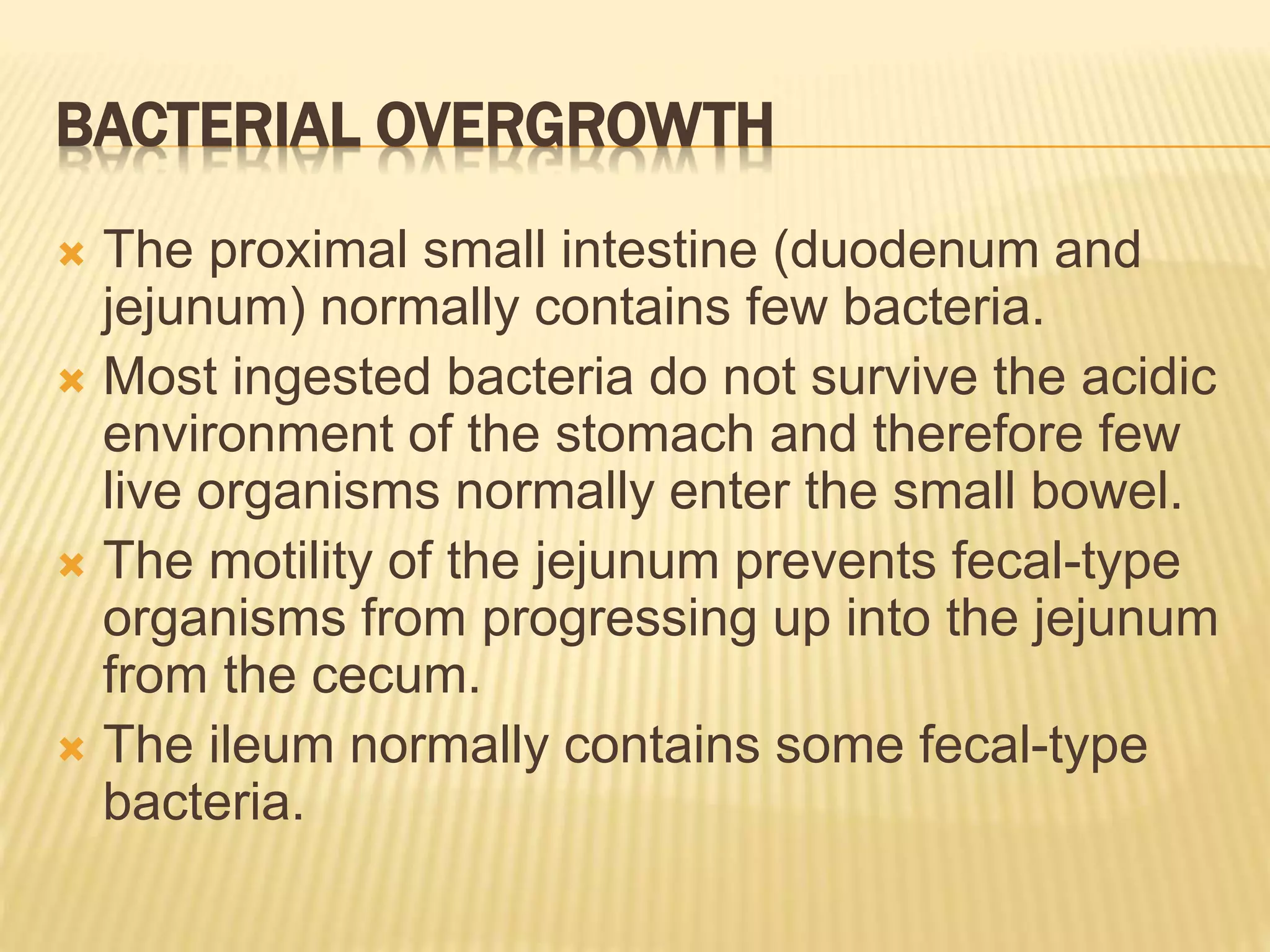 Intestinal bacterial overgrowth | PPTX