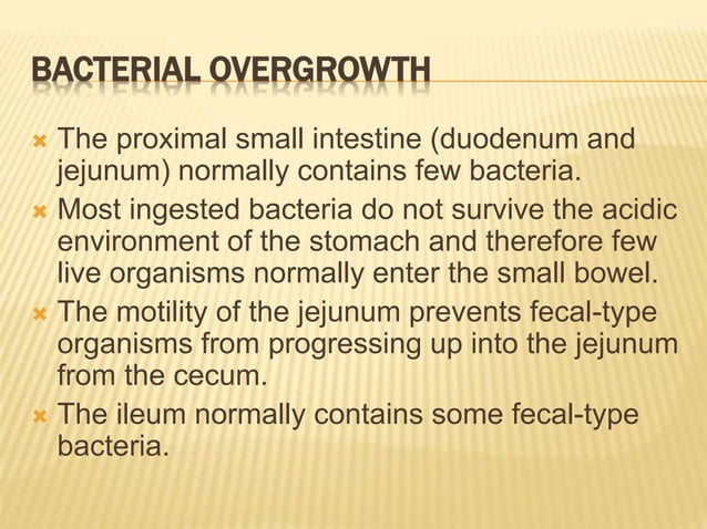 Intestinal bacterial overgrowth | PPT