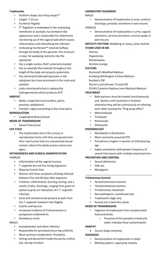 Intestinal Flagellates notes 2014 | PDF
