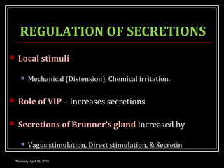 INTESTINAL GLANDS AND SECRETIONS | PPT