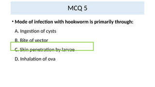 Intestinal nematode infections- Trichuris, Enterobius, Ancylostoma | PPTX