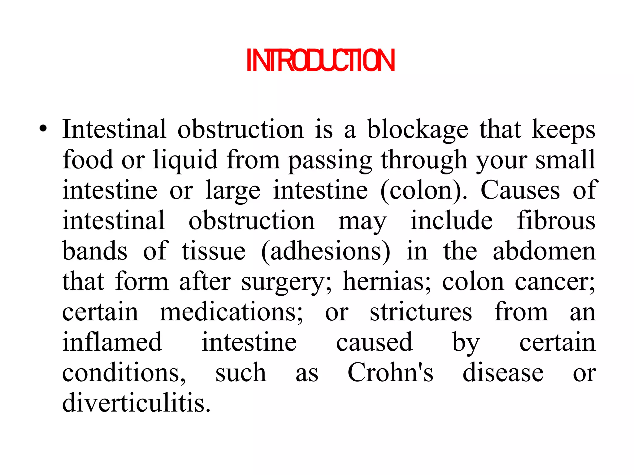 Intestinal Obstruction | PPTX