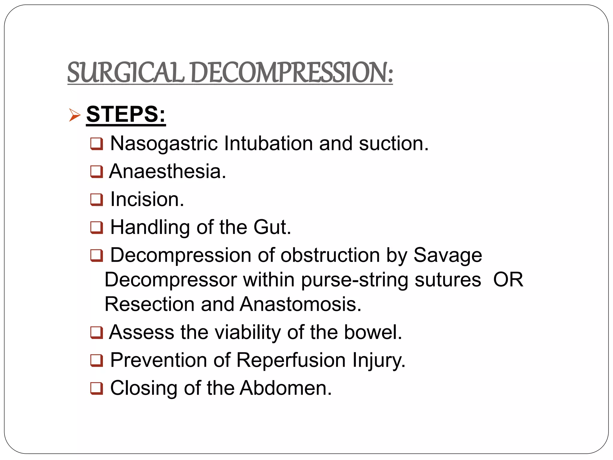 Surgical Management of Intestinal Obstruction | PPTX