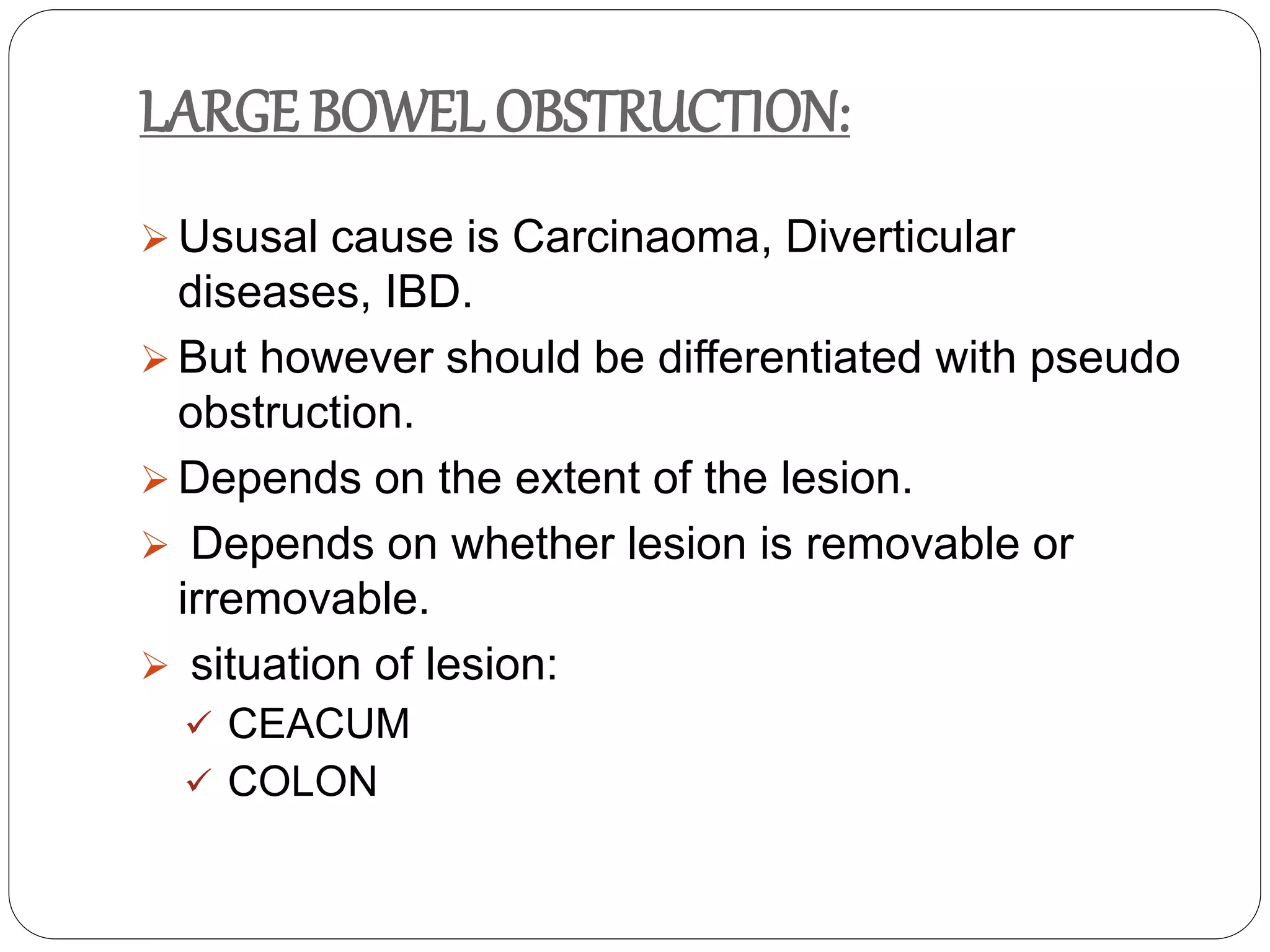 Surgical Management of Intestinal Obstruction | PPTX