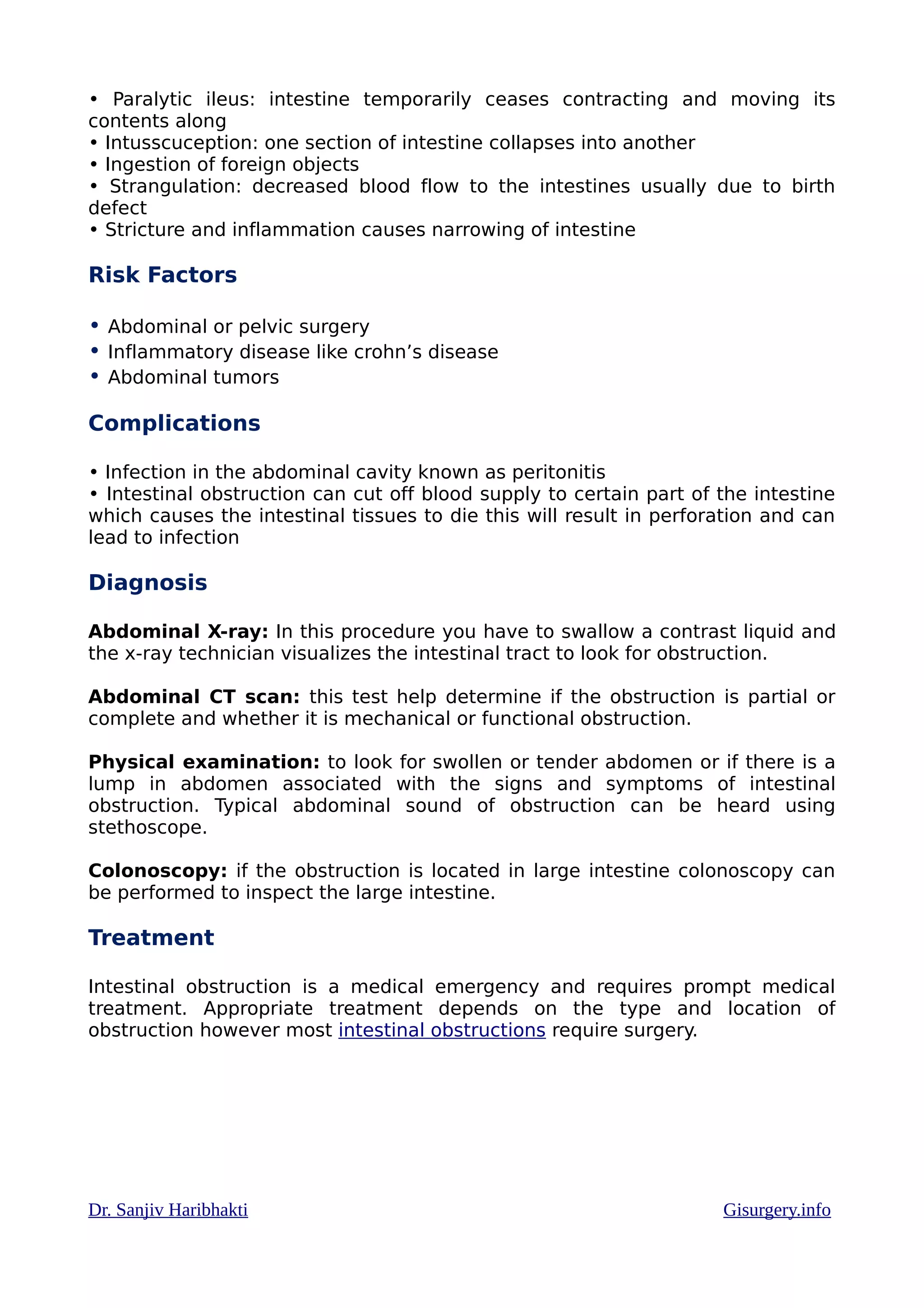 Intestinal Obstruction | PDF