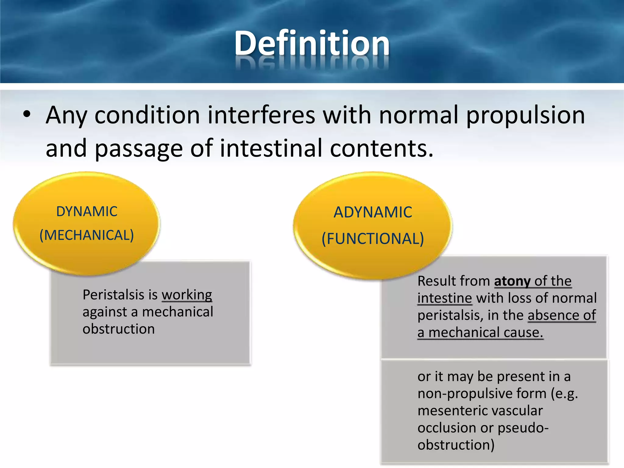 Intestinal obstruction | PPTX