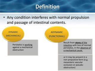 Intestinal obstruction | PPTX