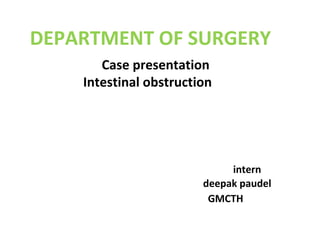 Intestinal obstruction | PPT