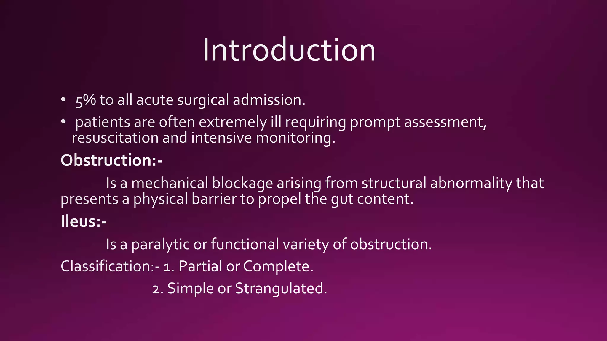 Intestinal obstruction | PPT