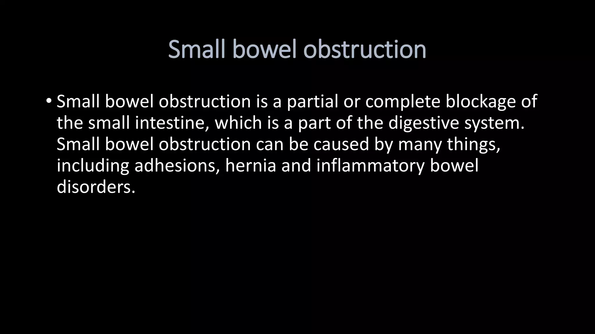 Intestinal obstruction | PPTX