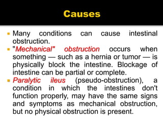 Intestinal Obstruction | PPT | Digestive Disorders | Diseases and ...