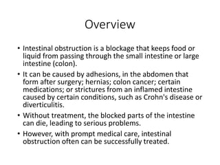 intestinal obstruction in the Intestine.pptx | Digestive Disorders ...