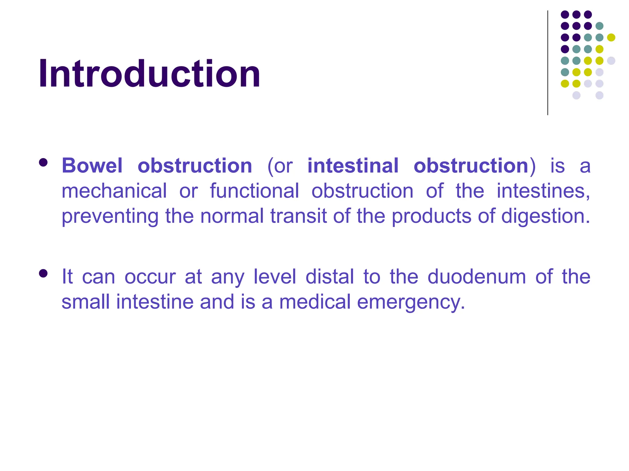 INTESTINAL OBSTRUCTION and its management .ppt | Digestive Disorders ...