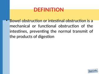 INTESTINAL OBSTRUCTION.pptxjkkhhhhhjjkjy | PPTX
