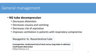 Management of Intestinal Obstruction-Yonas.pptx | Digestive Disorders ...