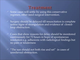 intestinal obstruction notes surgical department | PPT