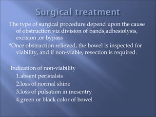 intestinal obstruction notes surgical department | PPT
