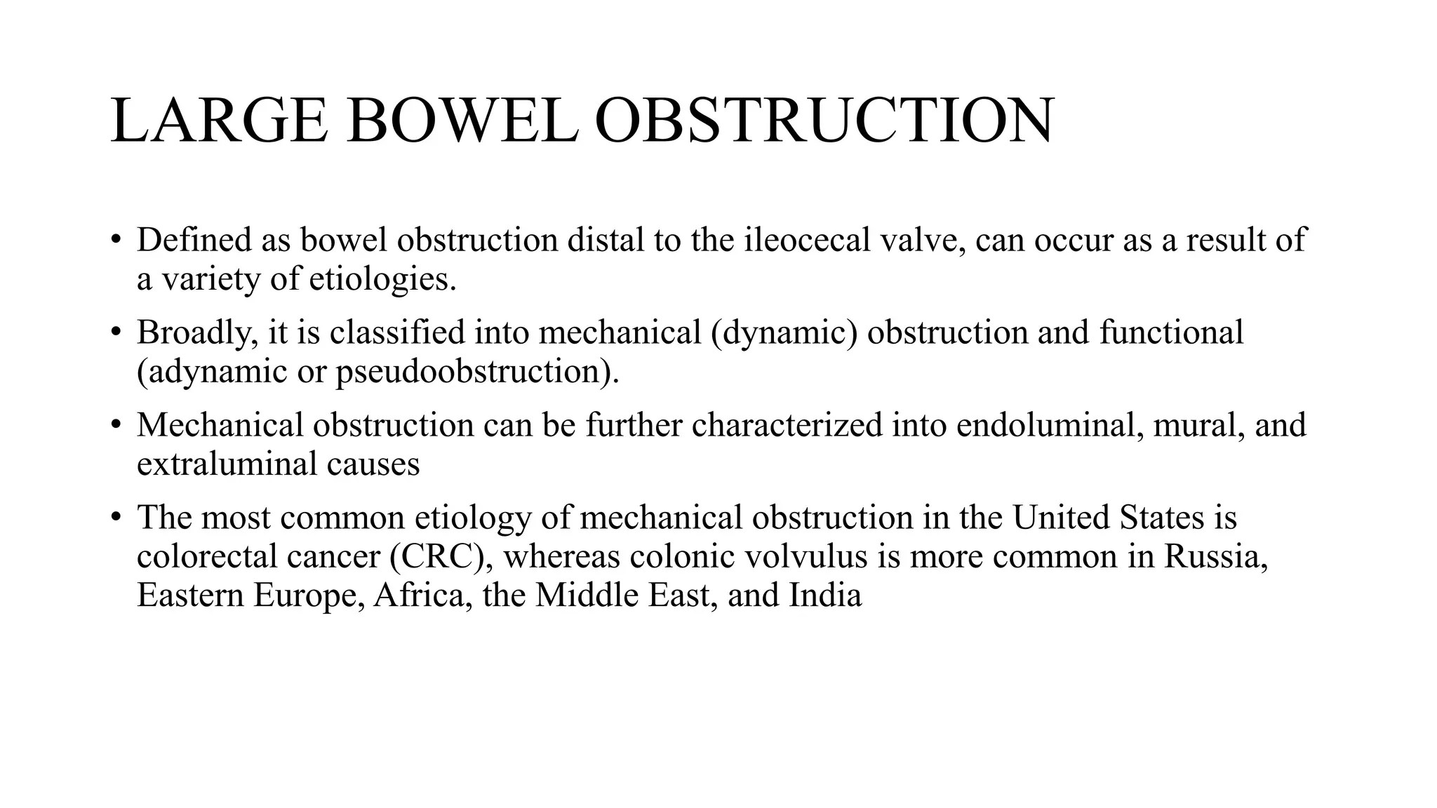 Intestinal Obstruction | PPTX