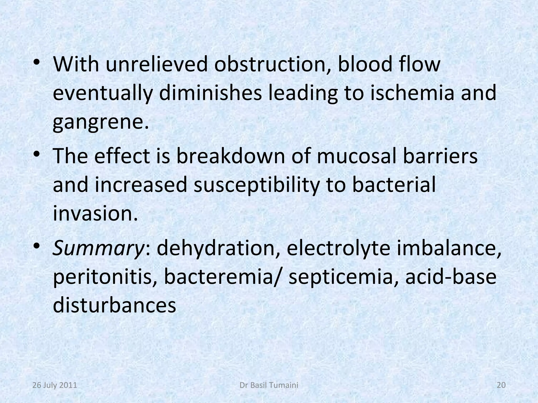 Intestinal obstruction caused by volvulus by dr basil | PPT