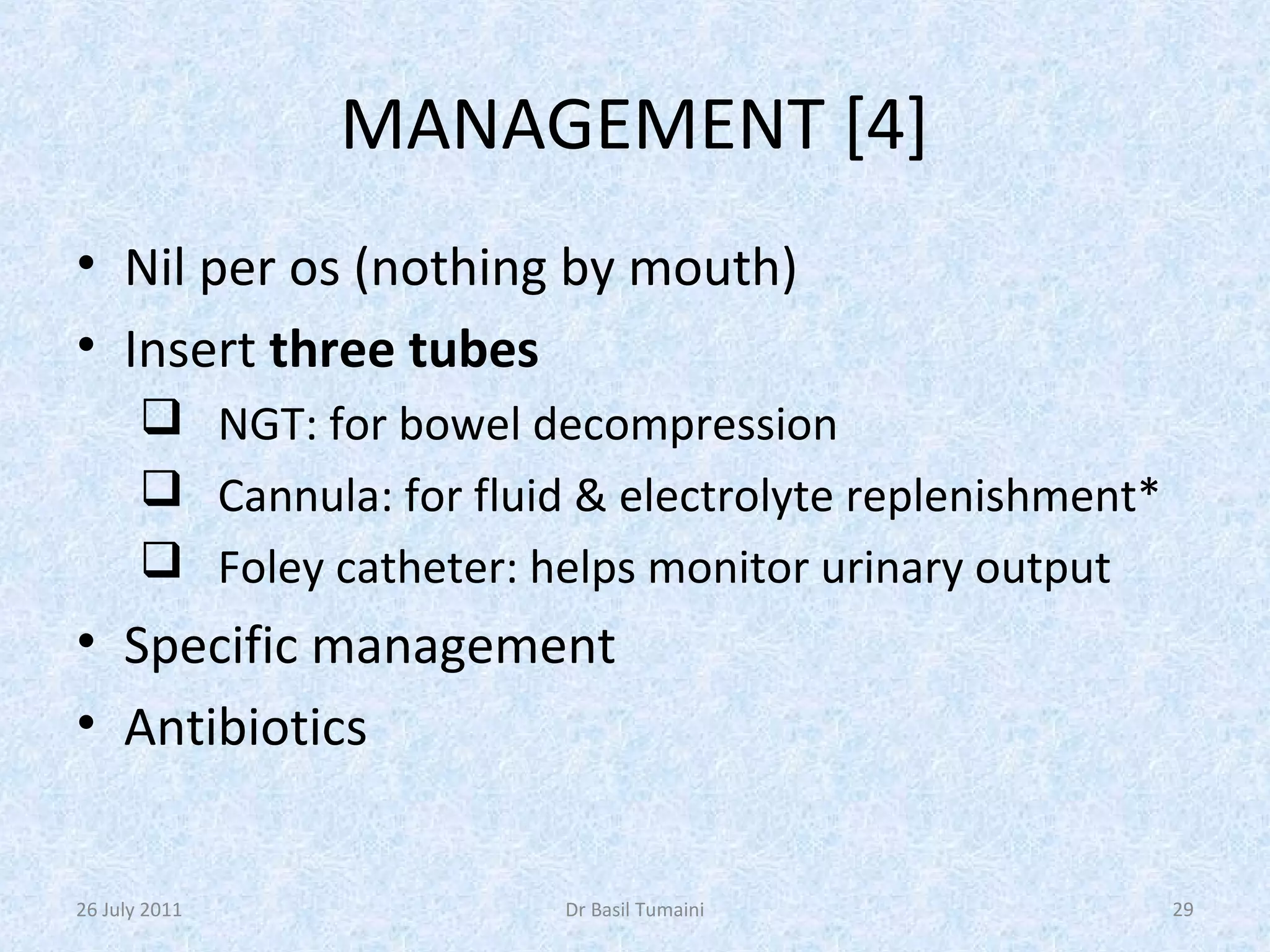 Intestinal obstruction caused by volvulus by dr basil | PPT