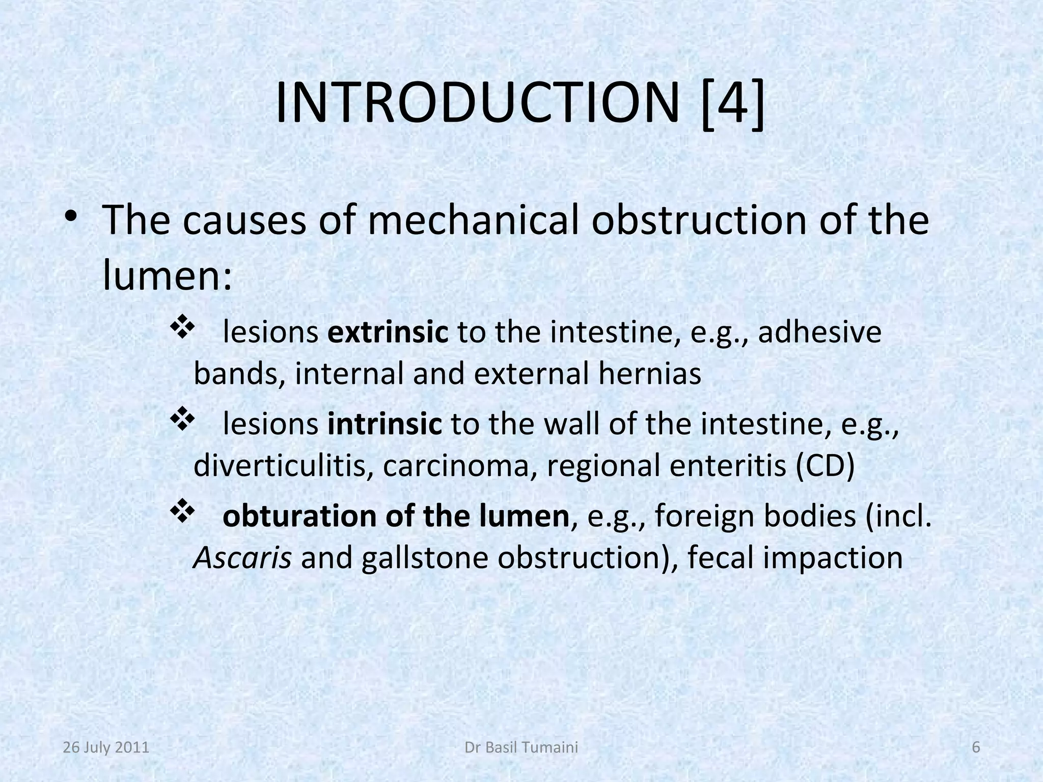 Intestinal obstruction caused by volvulus by dr basil | PPT