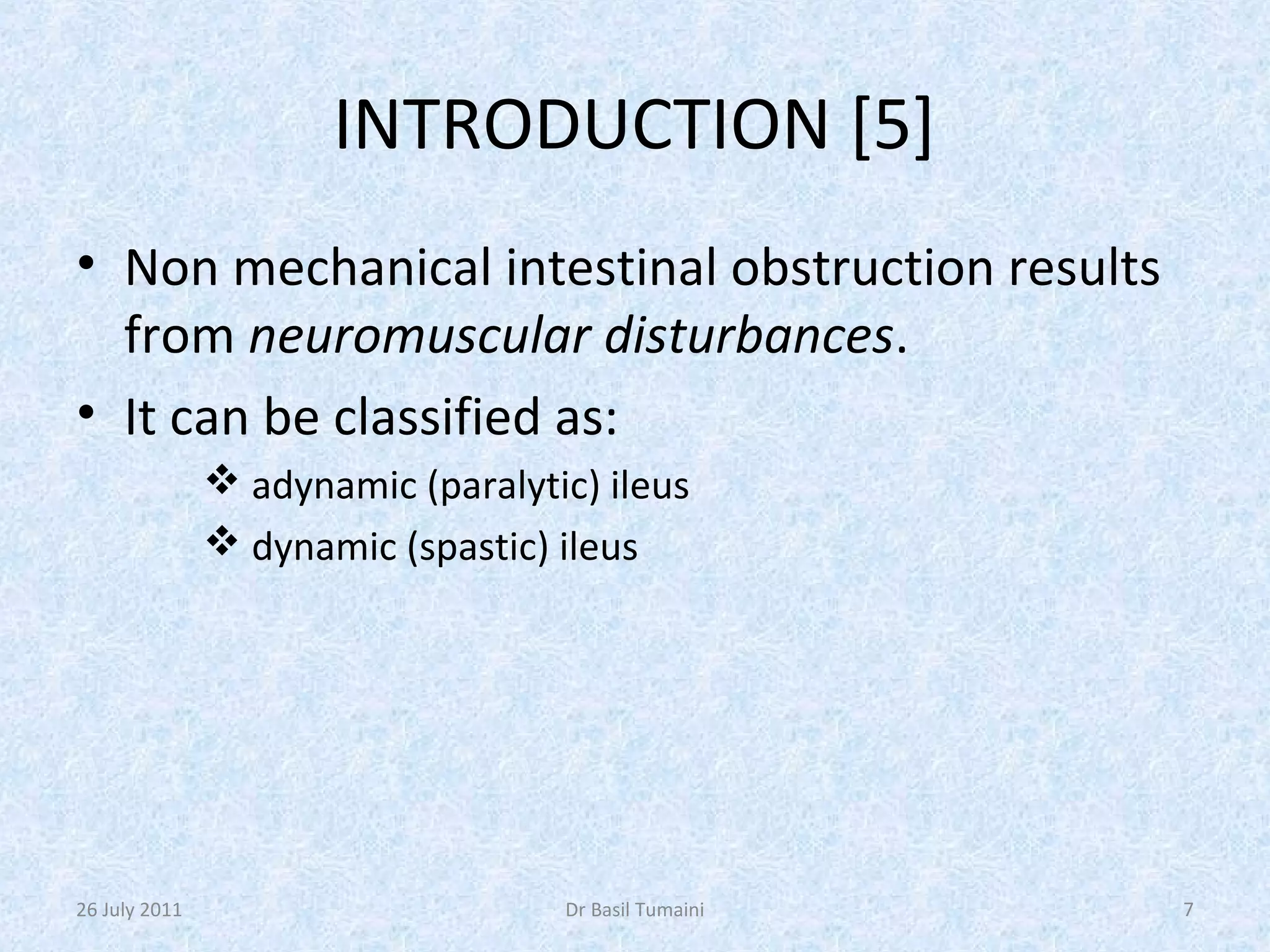 Intestinal obstruction caused by volvulus by dr basil | PPT