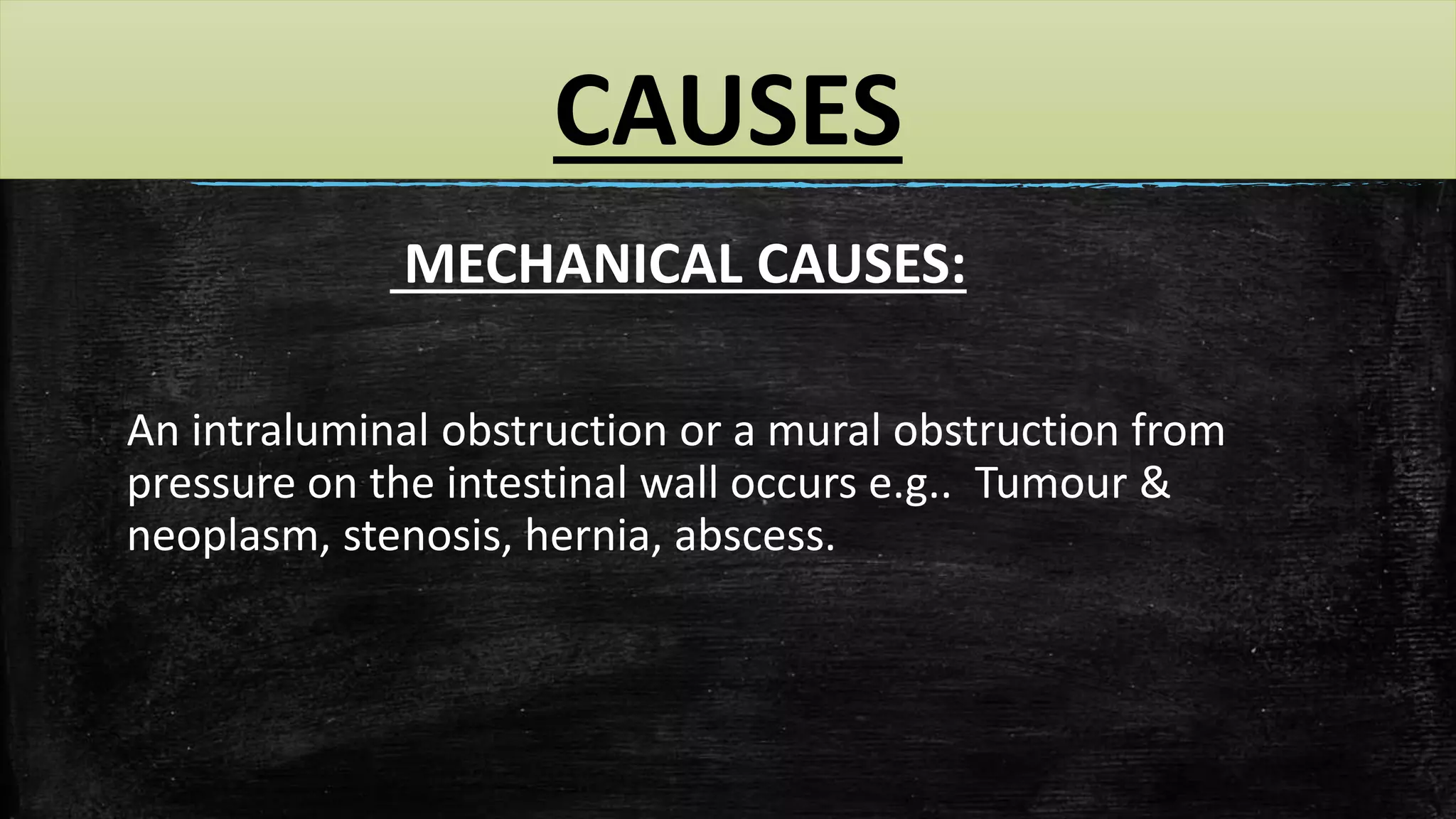 Intestinal obstruction, BOWEL OBSTRUCTION | PPTX
