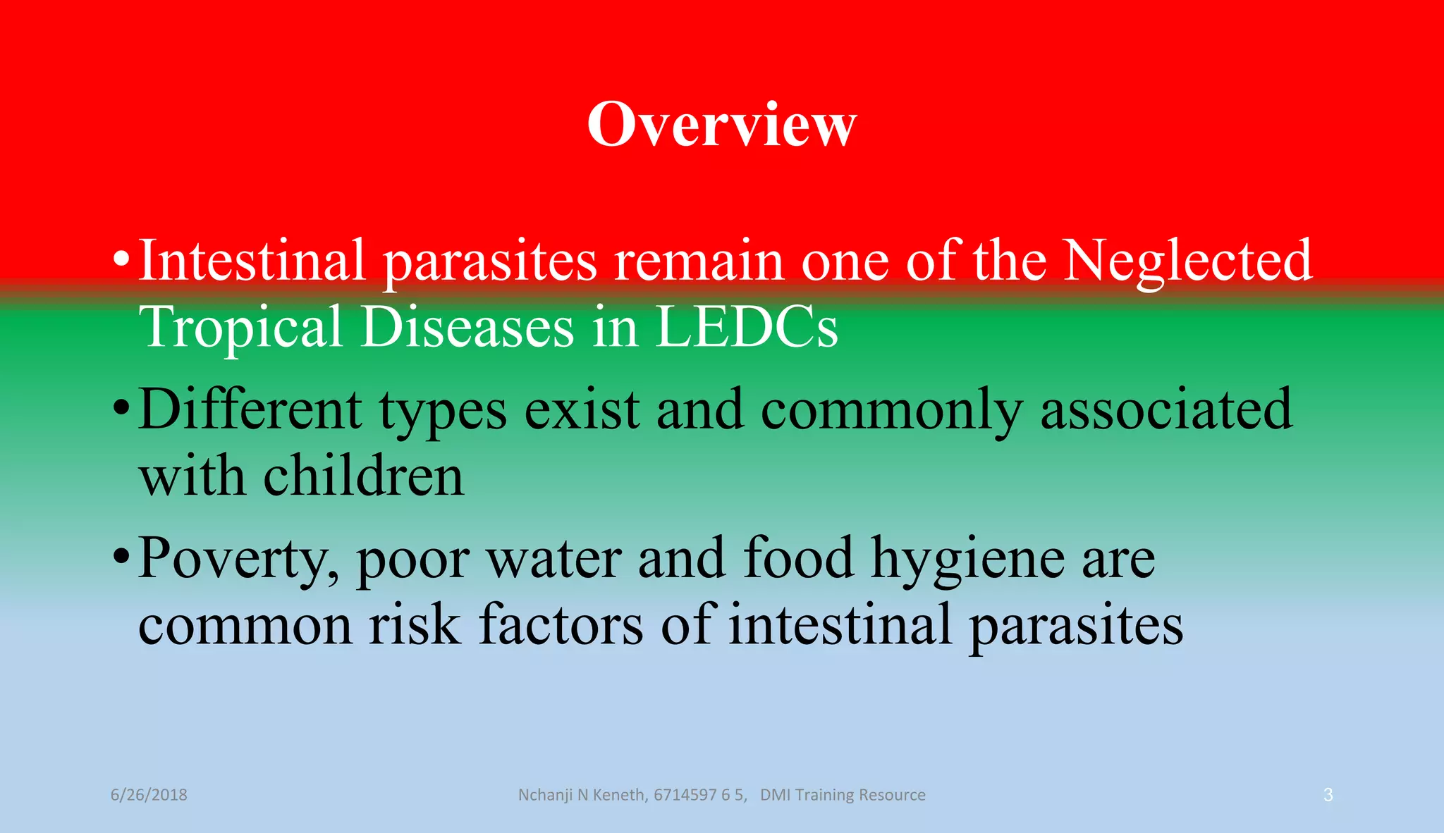 Intestinal Parasites, Nchanji Nkeh Keneth | PDF