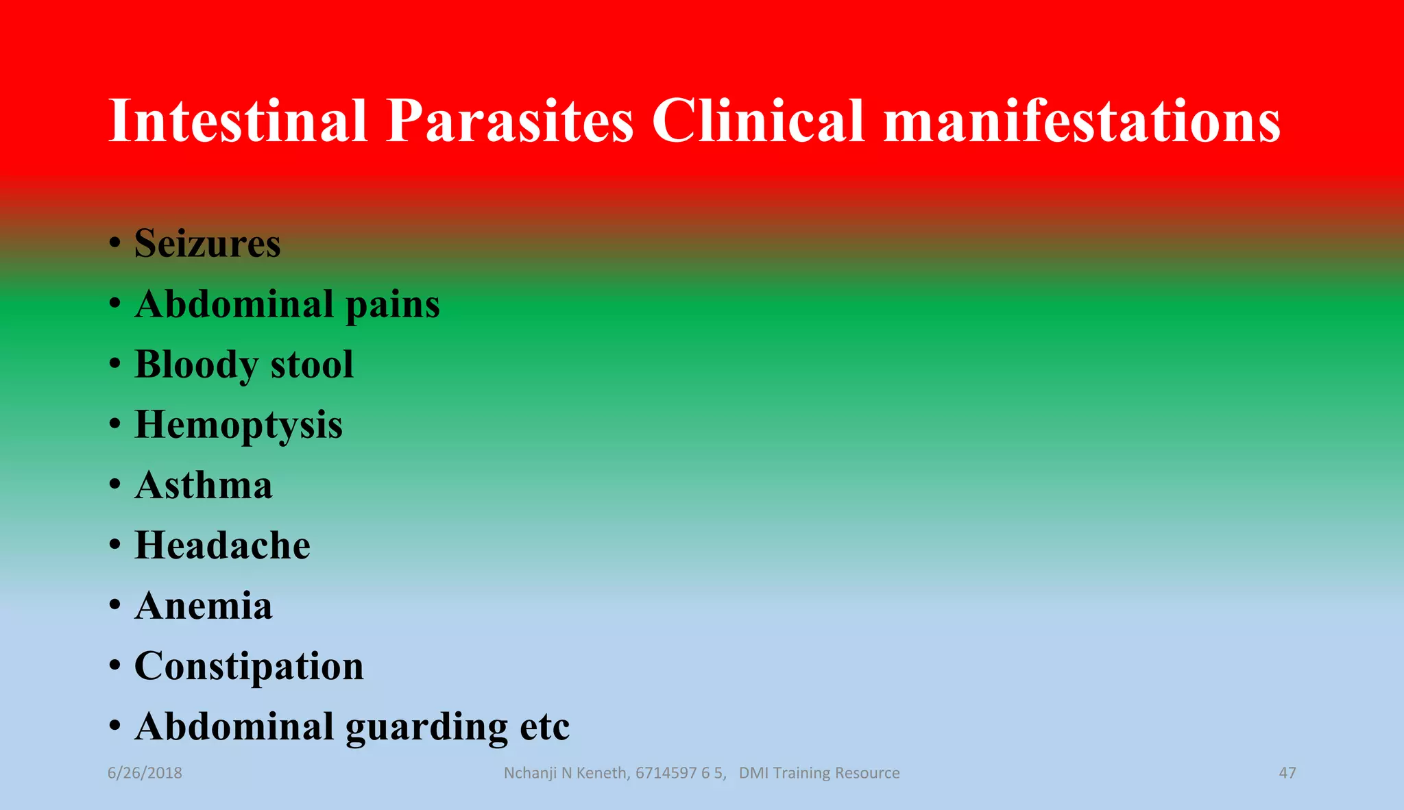 Intestinal Parasites, Nchanji Nkeh Keneth | PDF