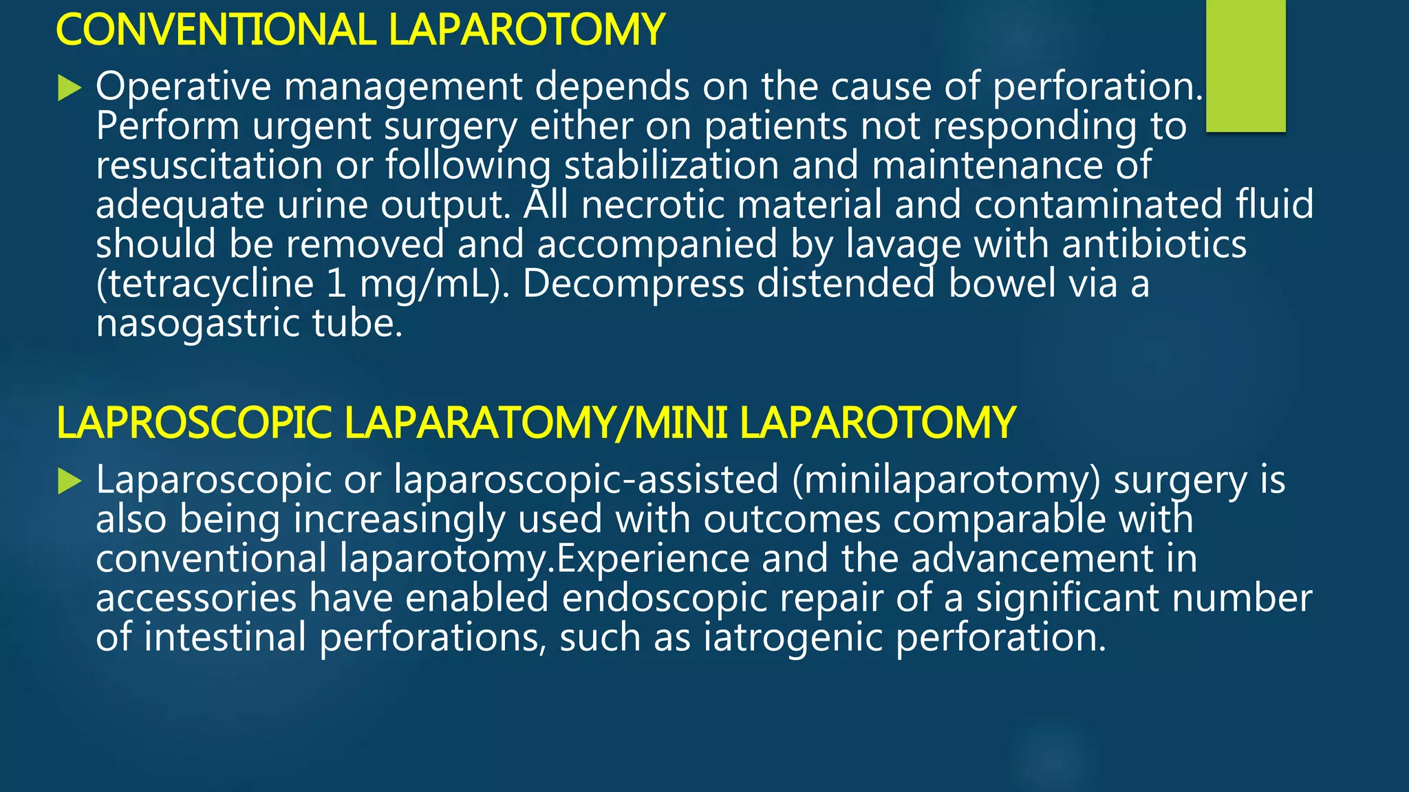 Intestinal perforation | PPTX