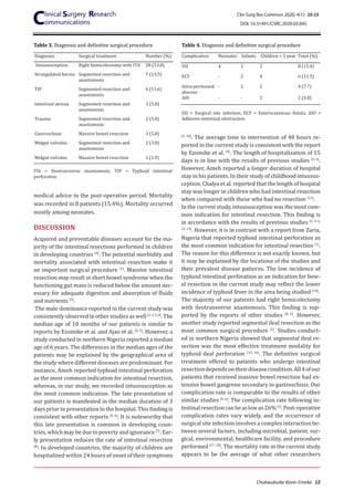 Intestinal resection in children our experience in enugu, nigeria | PDF
