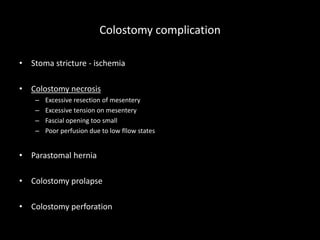 Intestinal stoma( COLOSTOMY) | PPTX