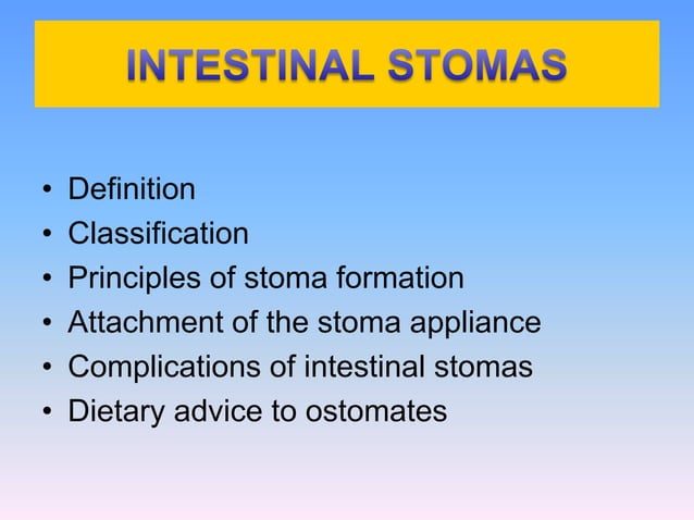 Intestinal stomas | PDF