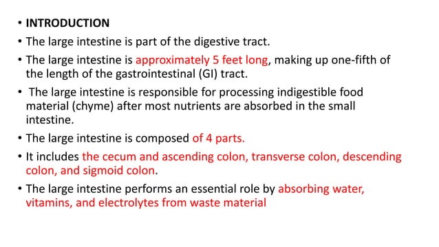 DISORDER OR LARGE INTESTINE | PPT