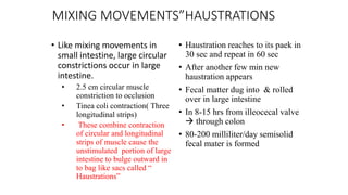 Intestines(movements and secretions of small and large intestines ) The ...