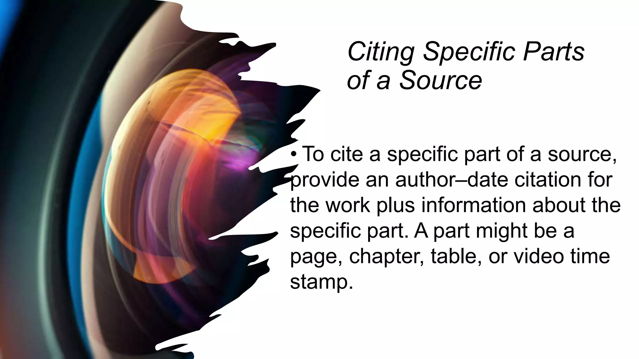 In text citation. apa audio visual | PPTX