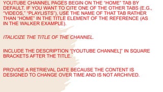 In text citation. apa audio visual | PPTX