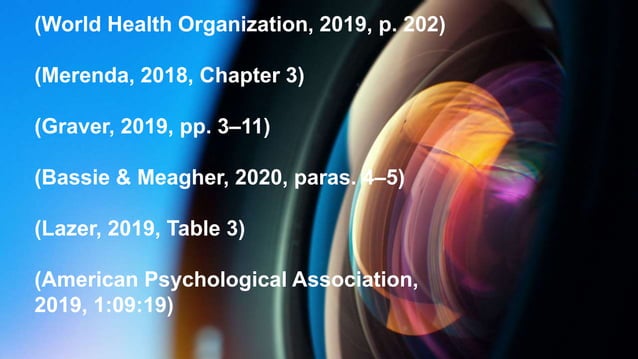 In text citation. apa audio visual | PPT