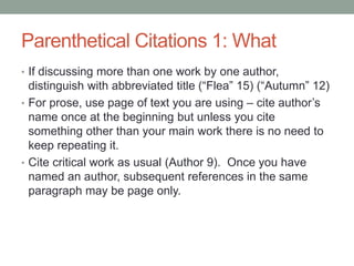 In text citations and integrating sources | PPT