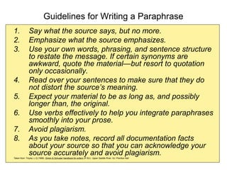 In textciting quotes_paraphrase | PPT