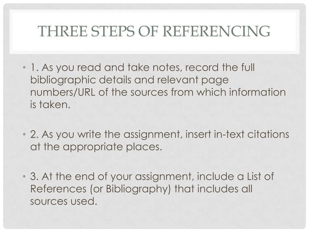 Intext referencing and bibliographies 2014 terrace | PPTX