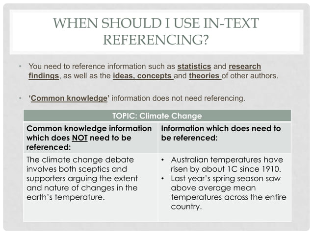 Intext referencing and bibliographies 2014 terrace | PPTX