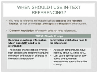 Intext referencing and bibliographies 2014 terrace | PPTX