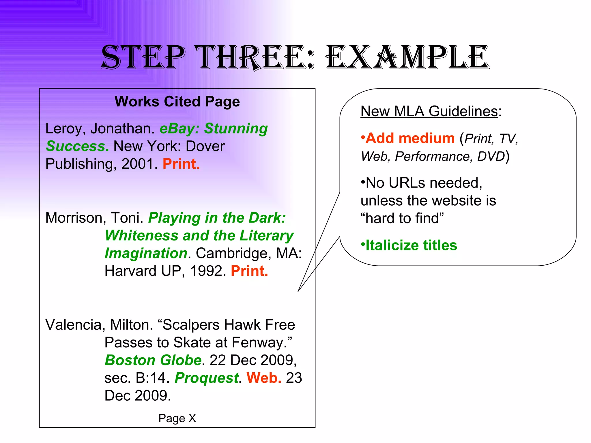 In Text and Works Cited Help | PPT